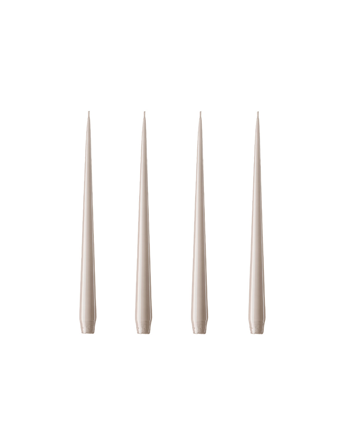 Lot 4 cierges gris lin laqués - Ester&Erik